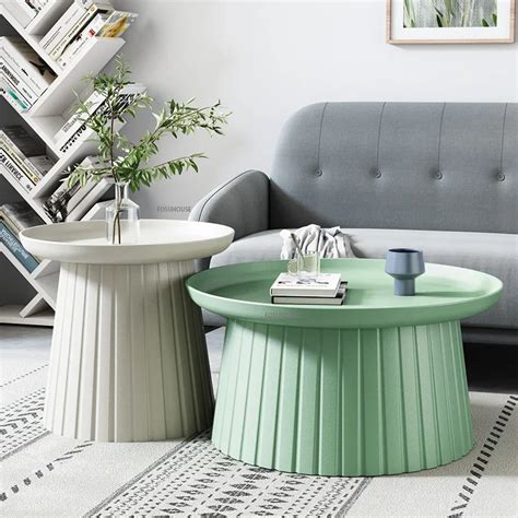 Скандинавские пластиковые журнальные столики для гостиной креативный круглый журнальный столик