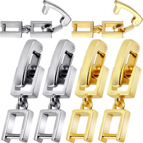 Pndeyo 6pcs Bracelet Extenders Fold Over Necklace Jewelry Clasps Watch Band