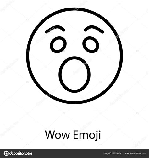 Line Design Wow Face Emoji Icon Stock Vector Image By ©vectorspoint