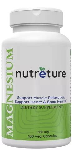 Nutreture Suplemento De Magnesio Puro De 500 Mg De 100 Cpsul Cuotas Sin Interés
