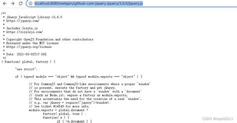 springboot2 6 web1 静态资源 默认4个目录，特别是resources 目录， webjars引入和内部资源访问，注意其内部