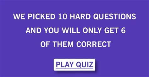 10 Hard Trivia Questions