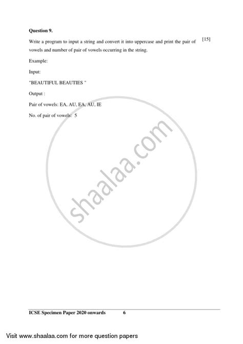 Computer Applications 2019 2020 English Medium Icse Class 10 Set 1