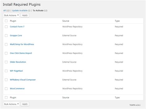 Install Activate Required Plugins VictorThemes