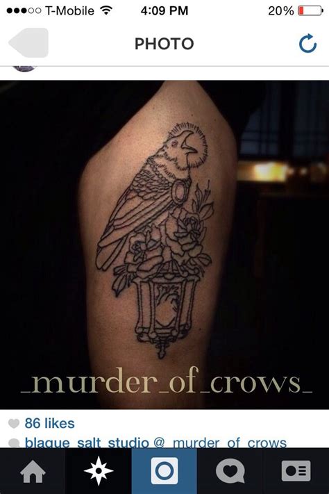 Neotraditional Crow Lantern And Heart Neotraditional Tattoo