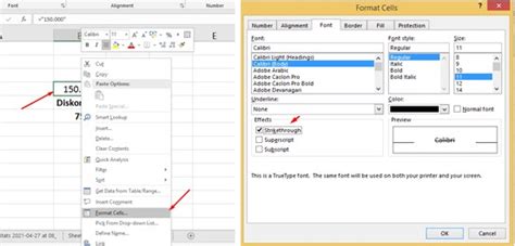 Cara Coret Tulisan Di Excel Menggunakan Strikethrought Gammafis Blog