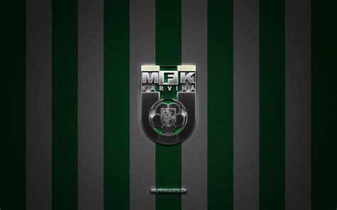 다운로드 Mfk Karvina 로고 체코 축구 팀 체코 첫 리그 녹색 흰색 탄소 배경 Mfk Karvina Emblem 축구 Mfk Karvina 체코 공화국