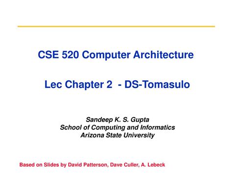 cse 520 computer architecture lec chapter 2 ds tomasulo ppt download