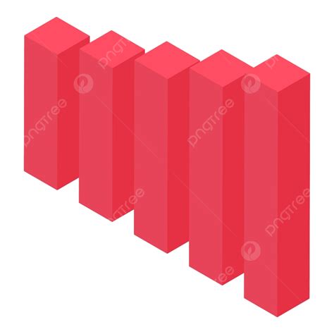 Bar Chart Clipart Transparent Background Red Chart Bars Icon Market