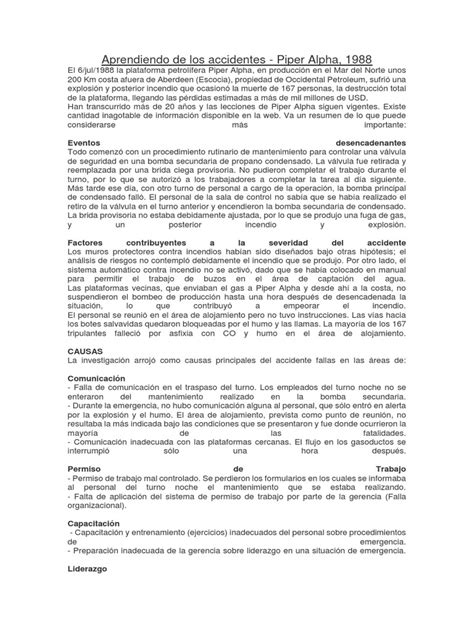Piper Alpha Pdf Gas Natural Energía Y Recursos