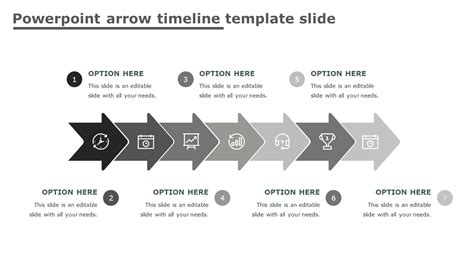 Customized PowerPoint Arrow Timeline Template Slide Designs