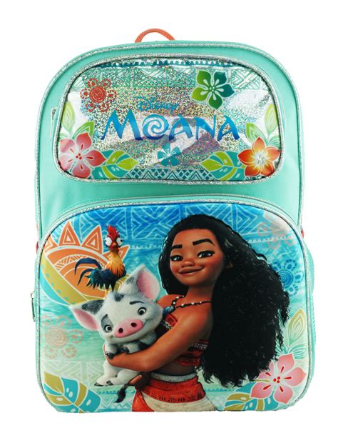 Disney Moana 16 School Backpack With 3d Eva Molded Front Pocket For