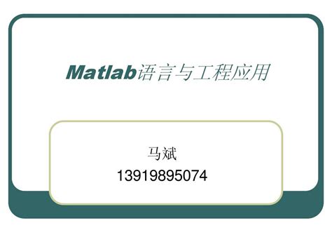 1第一节课 matlab语言应用基础 word文档在线阅读与下载 无忧文档