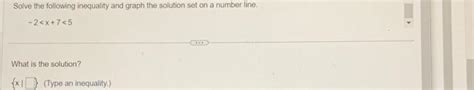 Solved Solve The Following Inequality And Graph The Solution Chegg