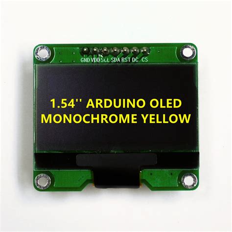 1 54 Inch Oled Display Arduino 128 X 64 Monochrome Yellow Orient Display