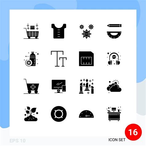 Solid Glyph Pack Of 16 Universal Symbols Of Pencil Design Coding Compass Programing Editable