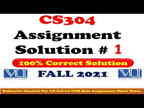 CS304 ASSIGNMENT SOLUTION 1 YouTube