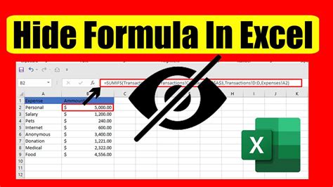 How To Hide Formula In Excel Youtube