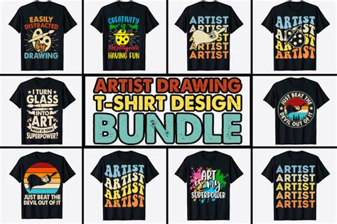 Artist Drawing T Shirt Design Bundle Graphic By Teeexpert · Creative