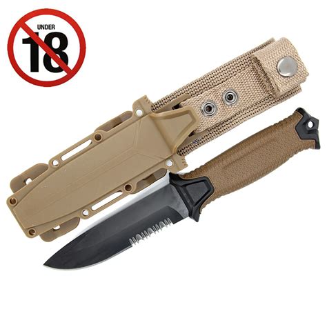 Gsa Coyote Tan Survival Knife And Molle Sheath
