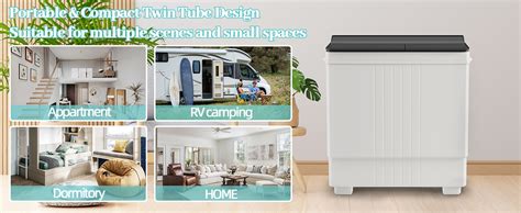 Elevon Portable Washing Machine 20lbs Mini Compact Laundry Washing Machine Twin