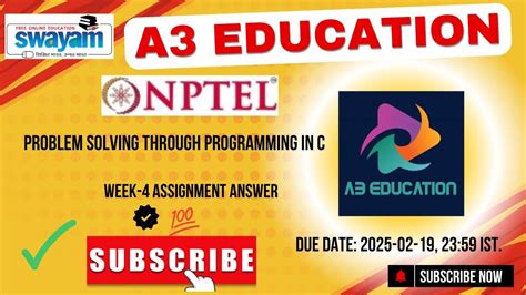 Nptel Problem Solving Through Programming In C Week 4 Assignment 4 Answers Solution 2025 Jan