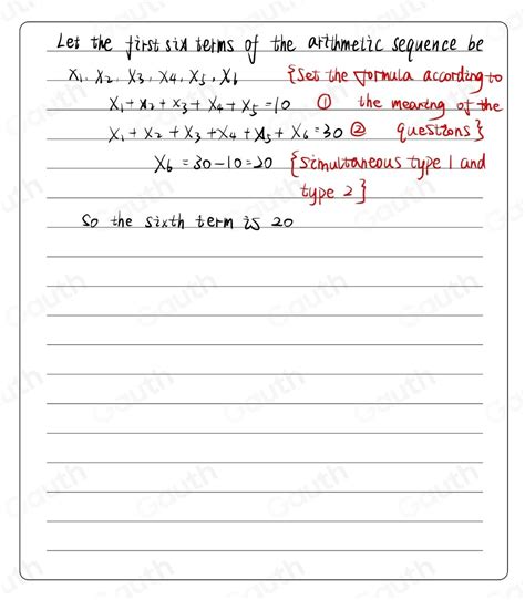 Solved The Sum Of The First Five Terms And The First Six Terms Of An