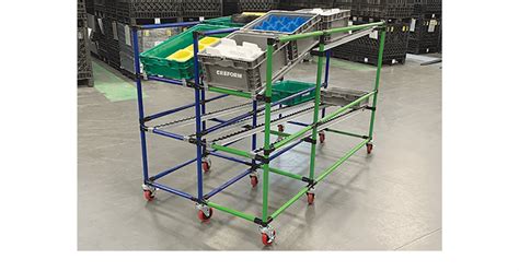 Two Toned Mobile Flow Rack Material Handling And Logistics