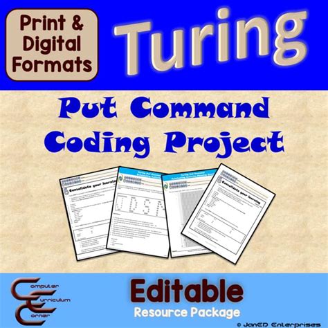 Turing Put Command Coding Project Editable Resource Package By Computer Corner