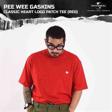 Jual Pee Wee Gaskins Classic Heart Logo Patch Tee Red Shopee