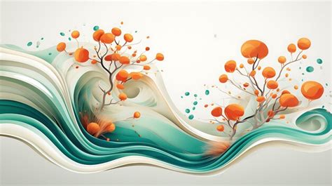 Premium Ai Image Abstract Art Flowing Interconnected Shapes