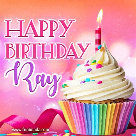 Colorful Cupcake Happy Birthday Ray Animated  Download On