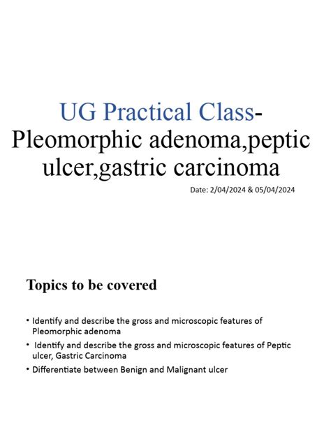 Ug Practical Class Pleomorphic Adenoma And Gastric Carcinoma Pdf