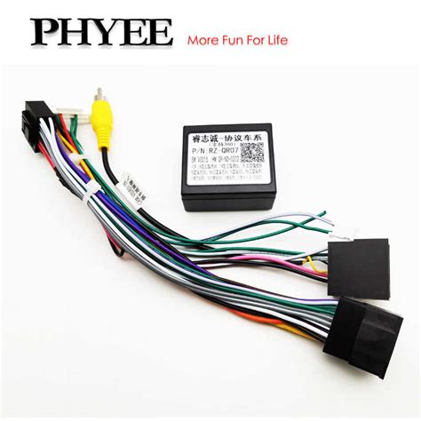 Harness Radio Wiring Adapter CAN Bus Decoder 16 Pin Plug Connector Camera In Car Android Head