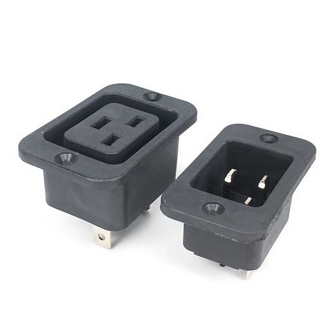 AC 250V 16A IEC 320 C19 C20 Panel Mount Plug Connector Socket