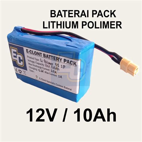 Jual Batterai Batre Baterai Pack Lithium Polimer V Ah Shopee Indonesia
