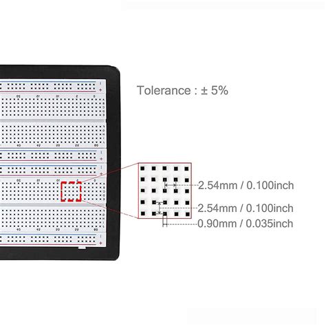 Dafurui 1660 Tie Points Solderless Breadboard Large Breadboard With Aluminum Back Plate For