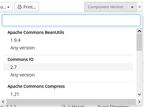 Black Duck Filtering By Component Name In Components Tab Does Not