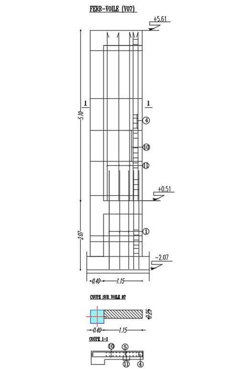 2d Drawing Of Wall Reinforcement Details In Autocad Dwg File Cad File