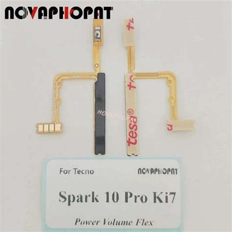 Novaphopat For Tecno Spark Pro Ki Power On Off Volume Up Down Ribbon Power Button Flex Cable