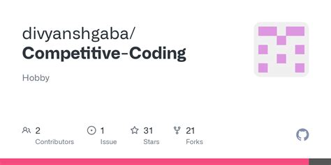 GitHub Divyanshgaba Competitive Coding Hobby