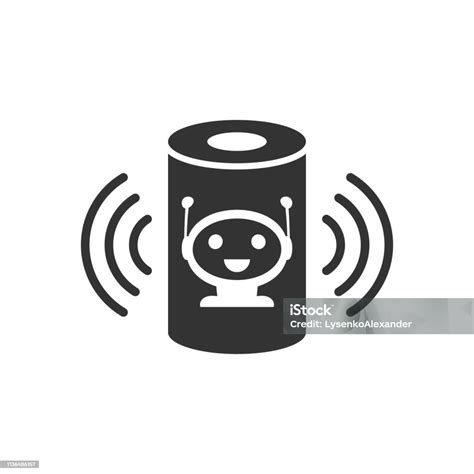 평면 스타일의 음성 길잡이 아이콘입니다 흰색 절연 배경에 스마트 홈 어시스트 벡터 일러스트 명령 센터 비즈니스 개념입니다