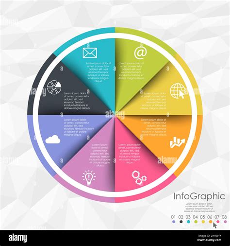 Colored Template Of Business Info Graphic With Different Options Showing Team Work Process Stock