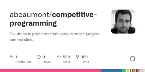 Github Abeaumont Competitive Programming Solutions To Problems From Various Online Judges