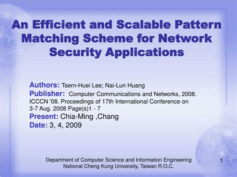 PPT - An Efficient and Scalable Pattern Matching Scheme for Network Security Applications ...