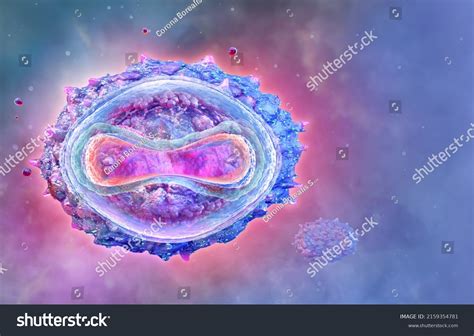 Monkeypox Virus Cell 3d Structure Monkeypox Stock Illustration