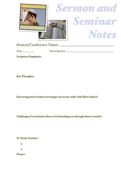 Bible Notebook Sermon And Seminar Notes Do Not Depart