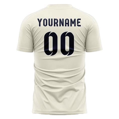 Custom Cream Navy Soccer Jersey Fanaticstyle