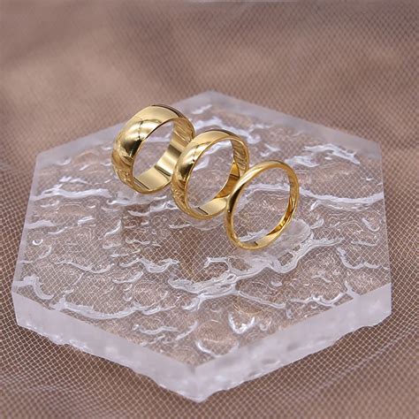 18k 골드 도금 손가락 반지 미니멀리스트 스테인레스 스틸 기본 원형 반지 여성을 위한 유행 주얼리 선물 인기 판매반지 Aliexpress