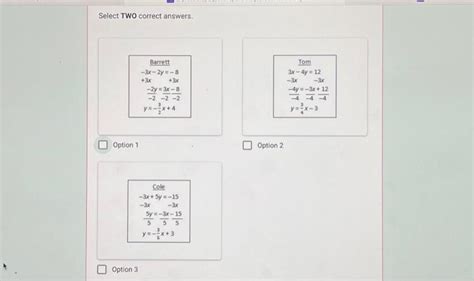 Solved Select Two Correct Answers Option 1 Option 3 Barrett